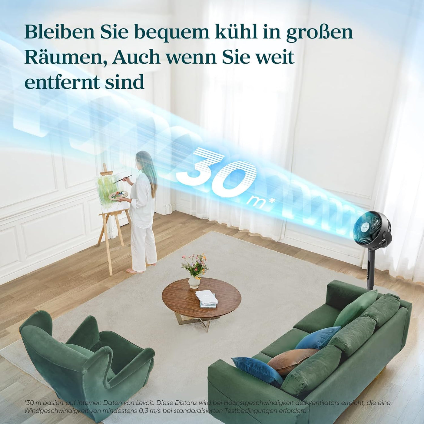 Levoit leiser Standventilator mit Fernbedienung & App-Steuerung