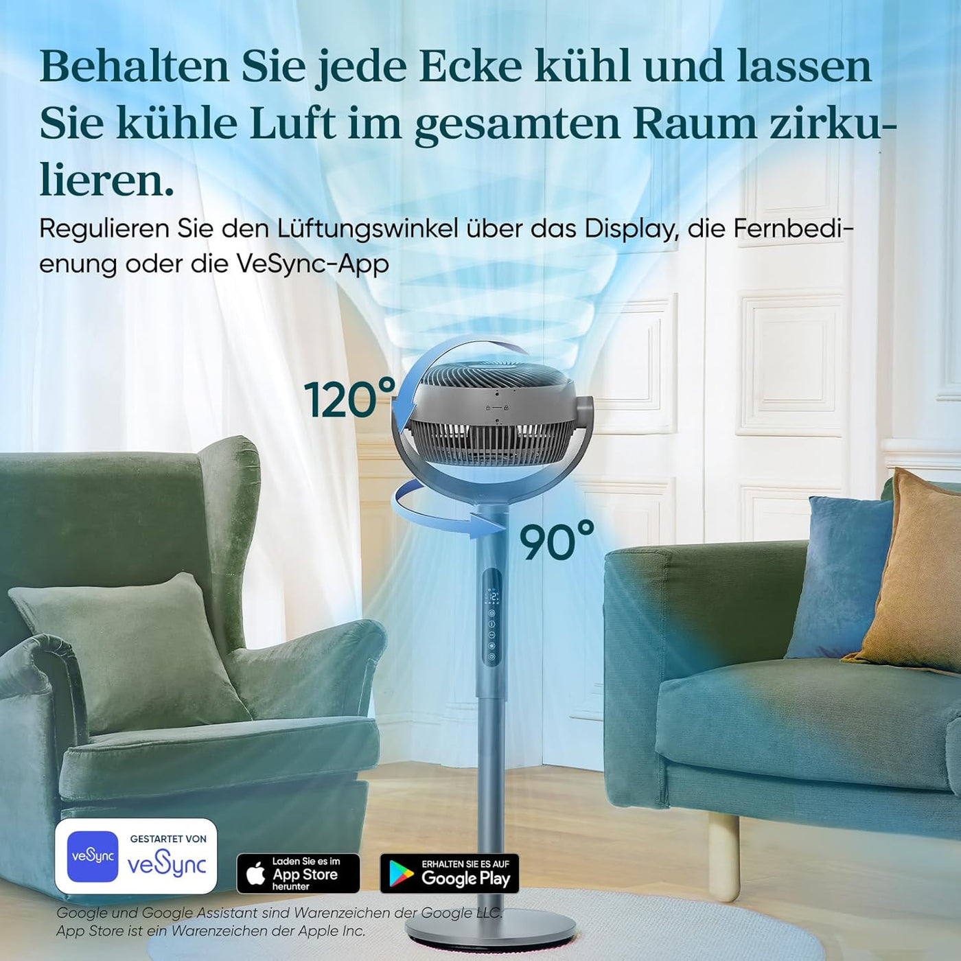 Levoit leiser Standventilator mit Fernbedienung & App-Steuerung
